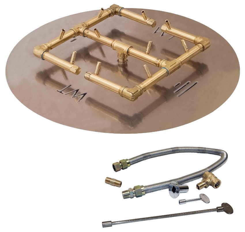 CFB120LPALPL24CFK1 120K BTU CROSSFIRE BRASS BURNER 24IN CIRC PLATE 1/2 ...